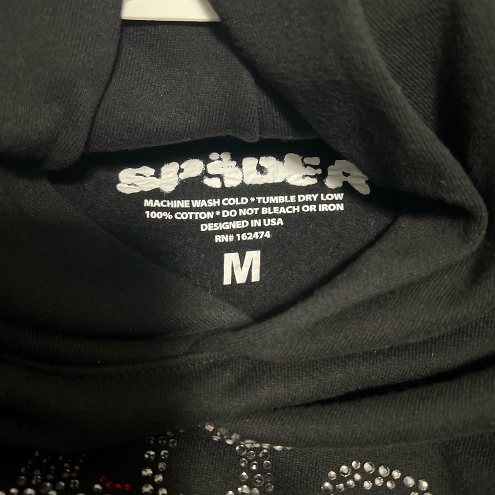 Sp5der Og Rhinestone Logo Hoodie - Gem